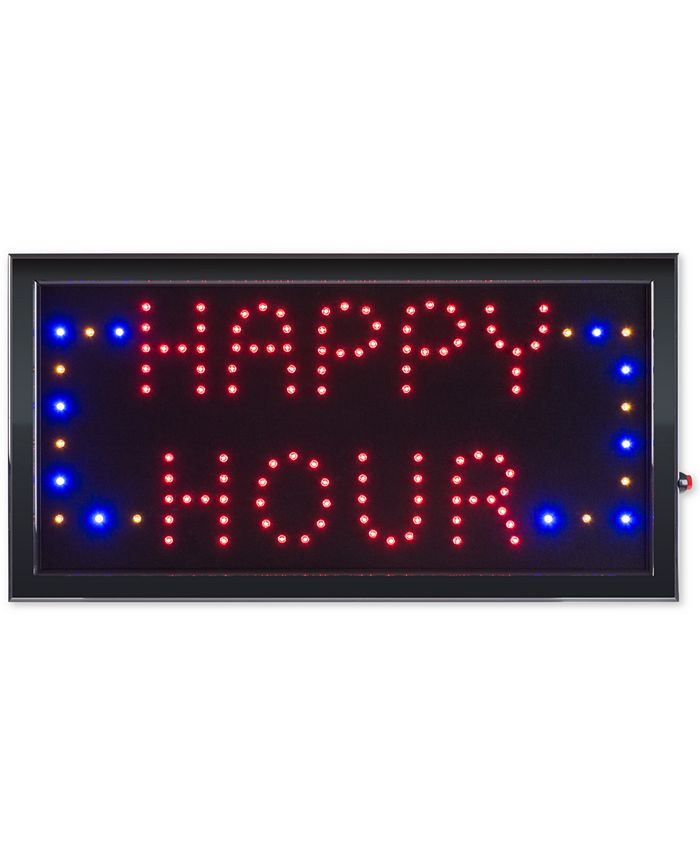 Trademark Global Happy Hour Lighted Neon Electric Display Happy Hour ...