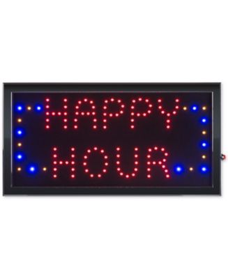 Happy Hour Lighted Neon Electric Display Happy Hour Sign with Animation ...