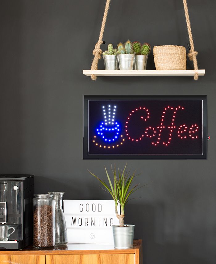 Trademark Global Coffee Lighted Neon Electric Display Sign with ...