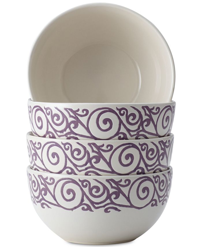 Rachael Ray Lavender Scroll 16-Pc. Dinnerware Set, Service for 4 - Macy's