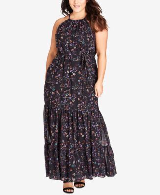 City Chic Trendy Plus Size Printed Maxi Dress - Macy's