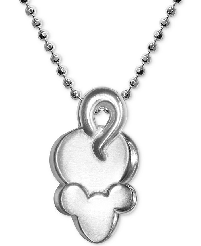 Alex Woo Mini Mouse Pendant 16" Necklace in Sterling Silver - Macy's