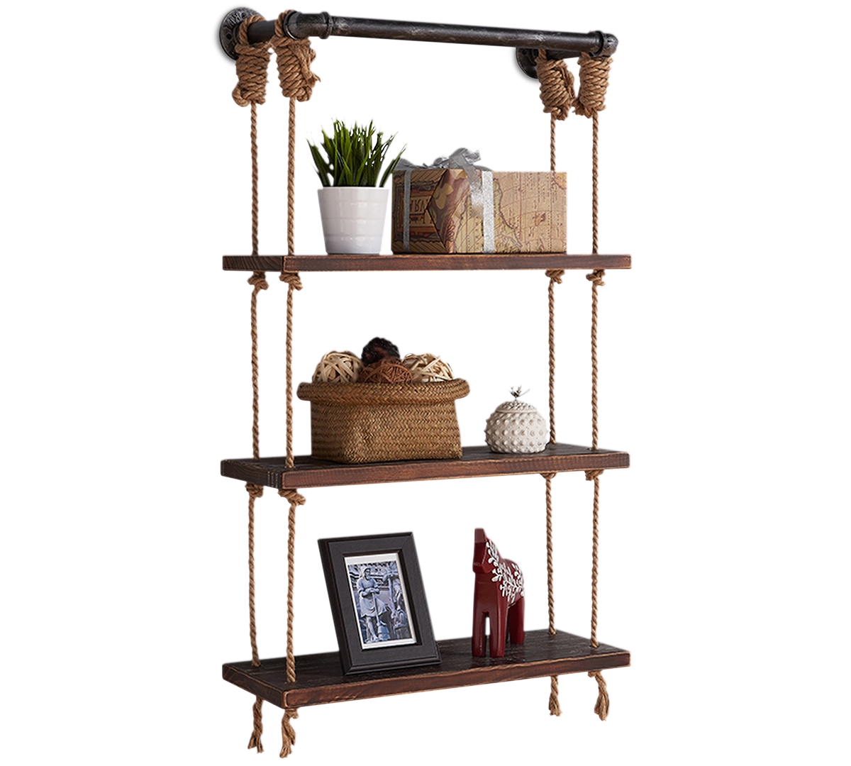 Click here for 24 Brannon Modern Pine Wood Floating Wall Shelf in... prices