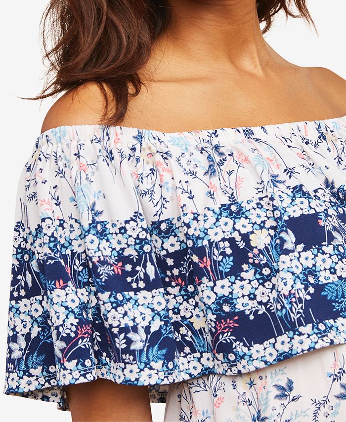 Motherhood Maternity Ruffled Off-The-Shoulder Blouse - Macy's