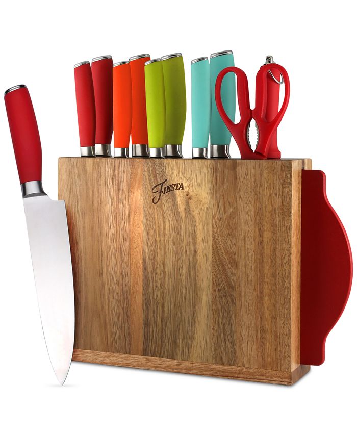 Fiesta 12-Pc. Solid Cutlery With Block - Macy's