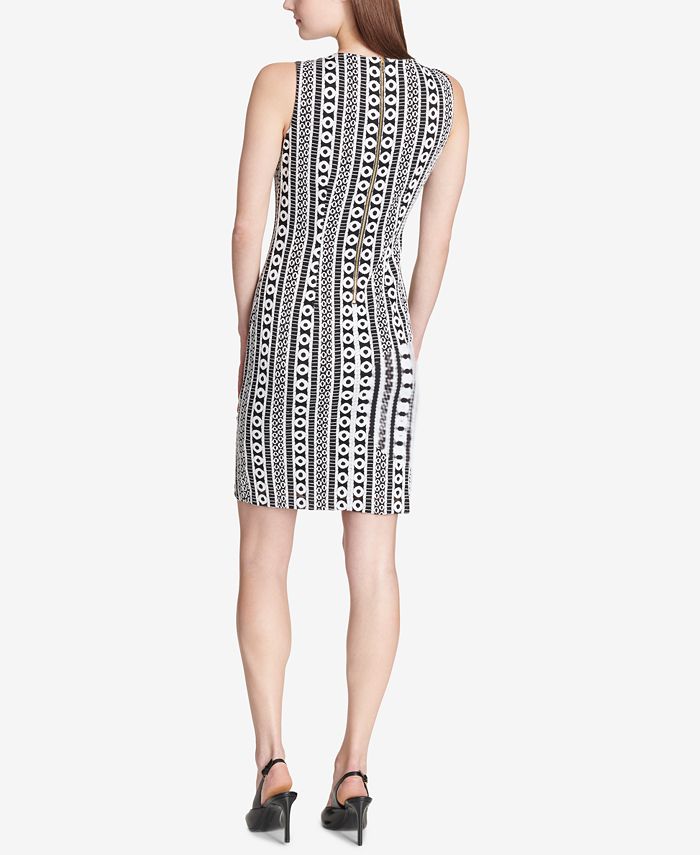 Calvin Klein Sleeveless Jacquard Sheath Dress - Macy's