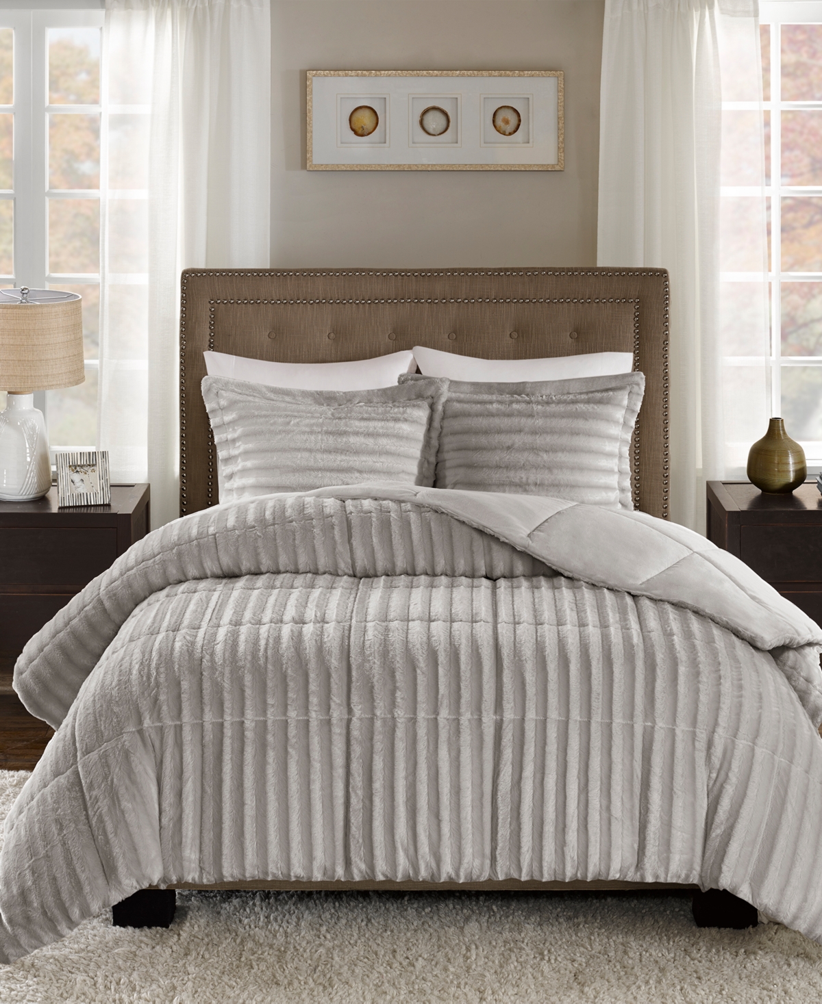 Click here for Madison Park Duke Reversible Faux Fur 3-Pc. Comfor... prices