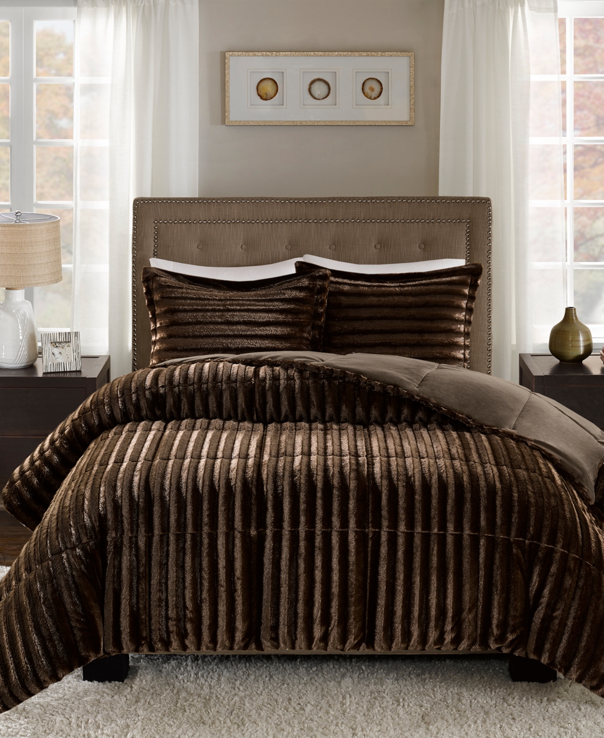 Click here for Madison Park Duke Reversible Faux Fur 3-Pc. Comfor... prices