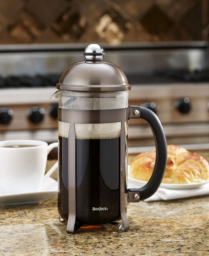 Bonjour Stainless Steel & Glass 33.8-Oz. French Press - Macy's