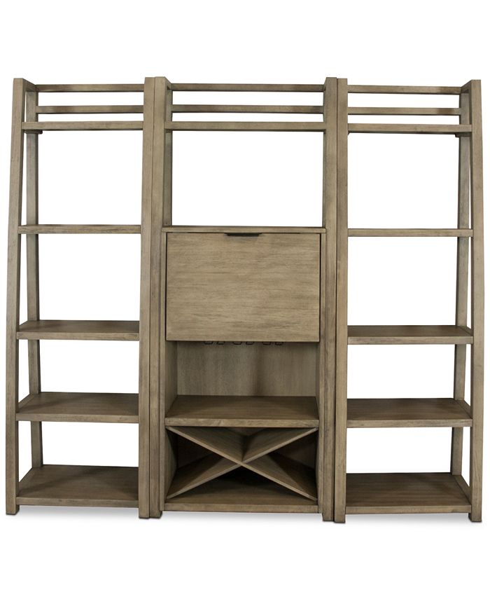 Furniture Ridgeway 3-Pc. Bar Wall Set (Bar Cabinet & 2 Leaning ...