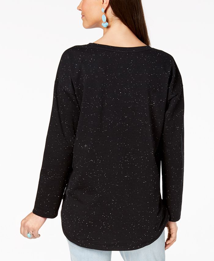 Style & Co Flecked Side Lace-Up Top, Created for Macy's - Macy's