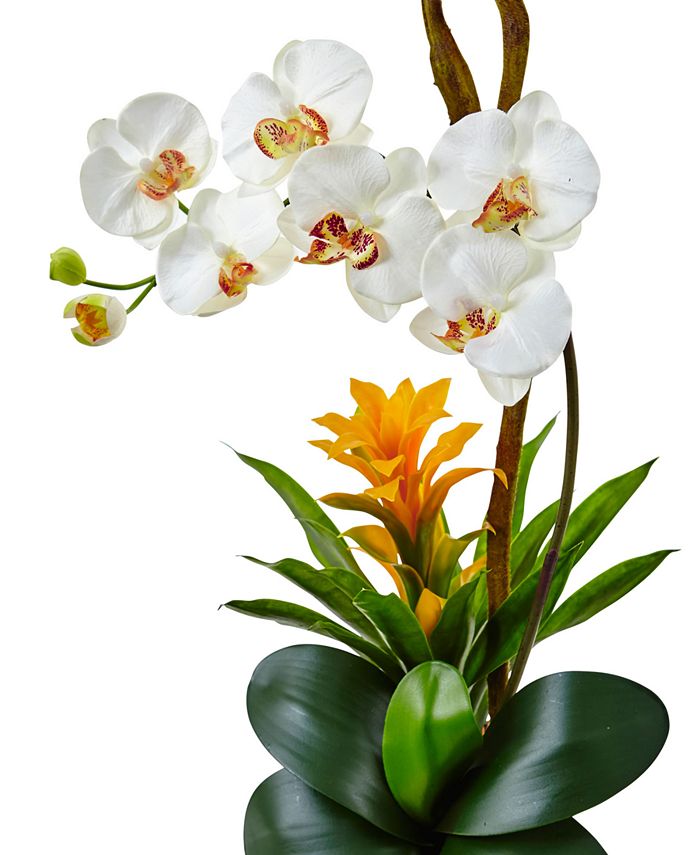 Nearly Natural Orchid and Bromeliad Artificial Arrangement in Glossy ...