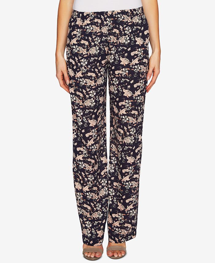 CeCe Floral-Print Soft Pants - Macy's