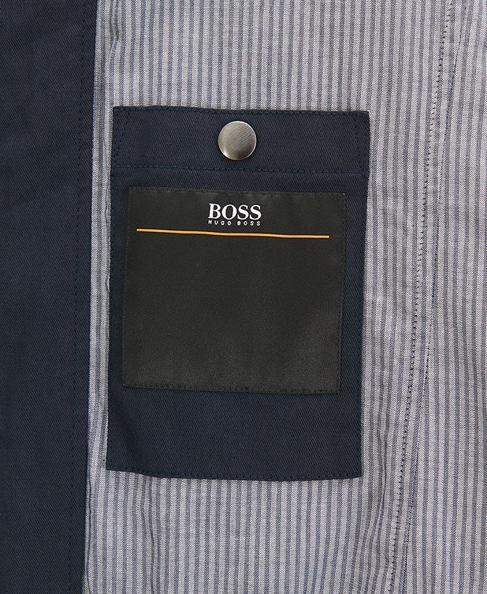 Hugo Boss Men's Slim-Fit Varsity Leather Jacket - Macy's