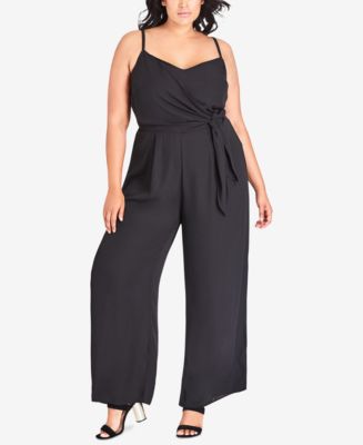 City Chic Trendy Plus Size Side-Tie Jumpsuit - Macy's
