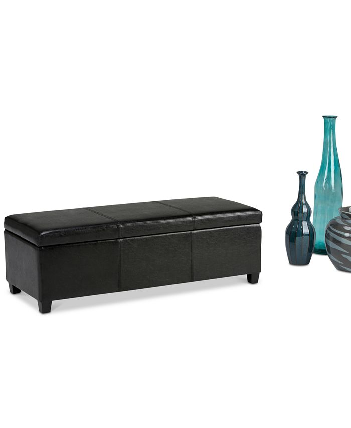 Simpli Home Easton Faux Leather Rectangular Storage Ottoman - Macy's