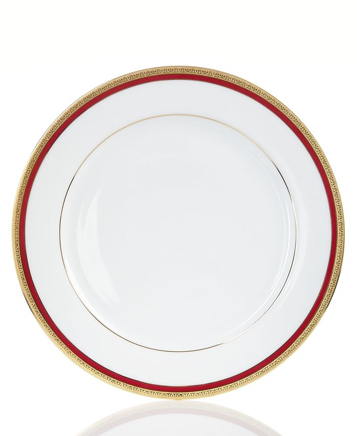 Charter Club Dinnerware, Red Rim Dinner Plate - Macy's