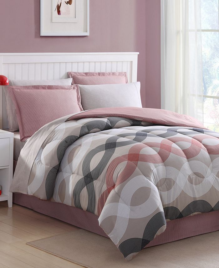 Ellison First Asia Geo Lines 8-Pc. Queen Comforter Set - Macy's