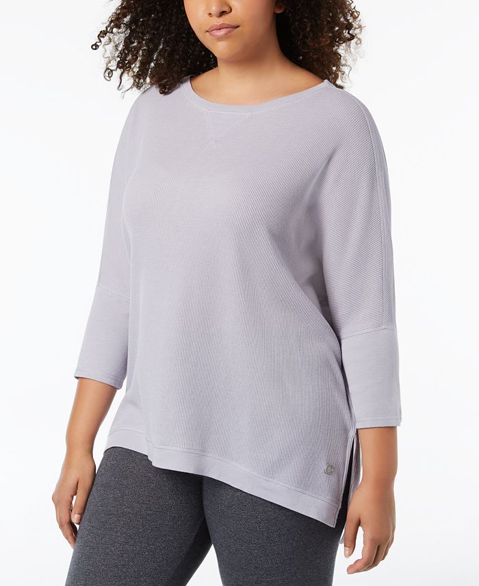 Calvin Klein Plus Size 3/4-Sleeve Top - Macy's