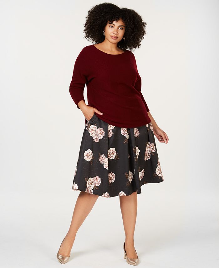 Charter Club Plus Size Pure Cashmere Scoop Neck Sweater, Created for ...