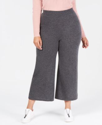 Charter Club Plus Size Pure Cashmere Knit Culotte Pants, Created for ...