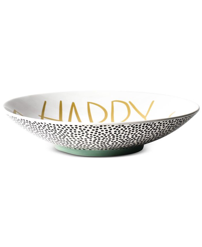 Happy Everything Black Small Dot Pasta Bowl - Macy's