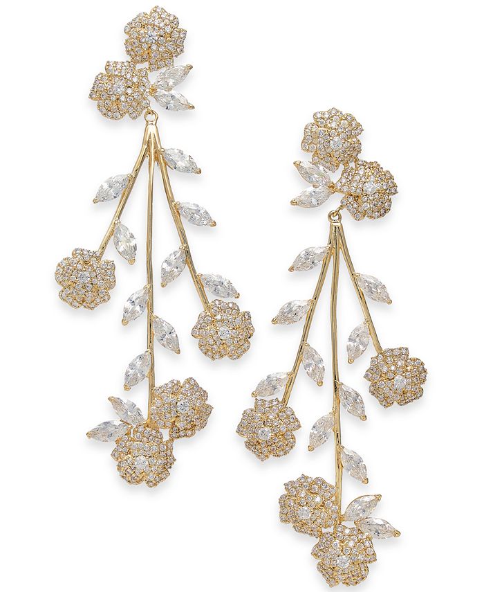 kate spade new york Crystal Flower Statement Earrings - Macy's
