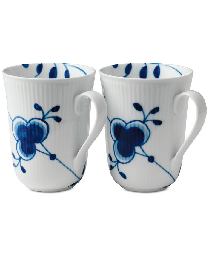 Royal Copenhagen Blue Fluted Mega Mugs, Set of 2 - Macy's
