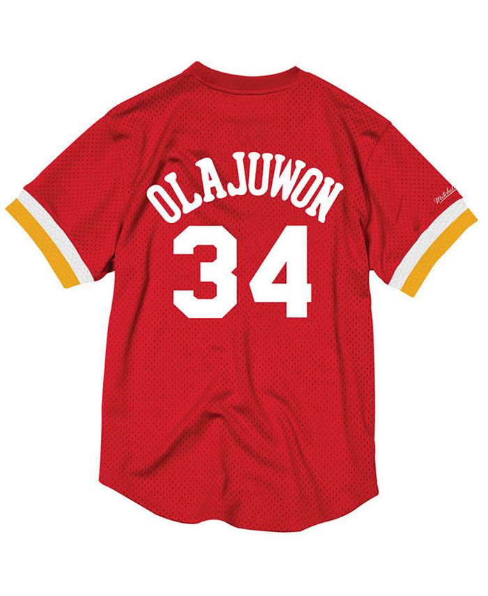 Mitchell & Ness Men's Hakeem Olajuwon Houston Rockets Name and Number ...