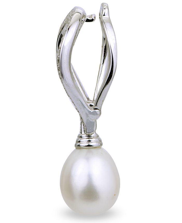 Macy's Cultured Freshwater Pearl and White Topaz Enhancer in Sterling ...