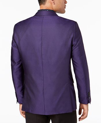 Tallia Men's Big & Tall Slim-Fit Purple Medallion Dinner Jacket - Macy's