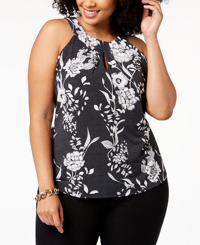 INC International Concepts I.N.C. Plus Size Keyhole Halter Top, Created ...