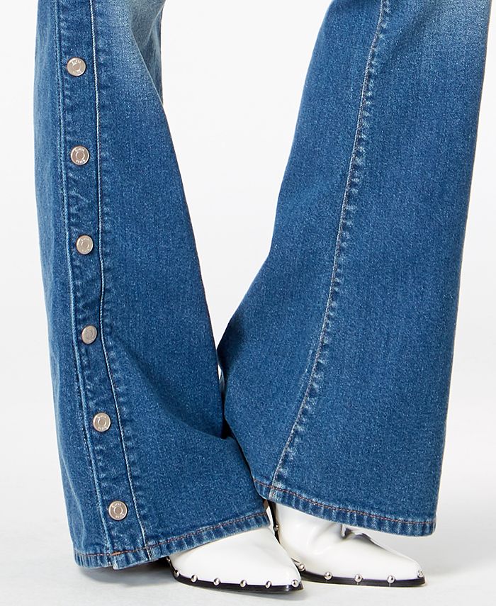 GUESS Button-Side Flare-Leg Jeans - Macy's
