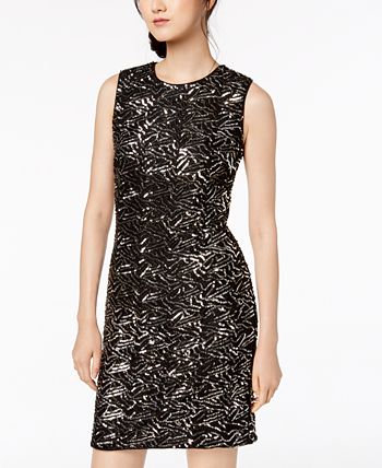 Calvin Klein Sleeveless Sequin Sheath Dress - Macy's