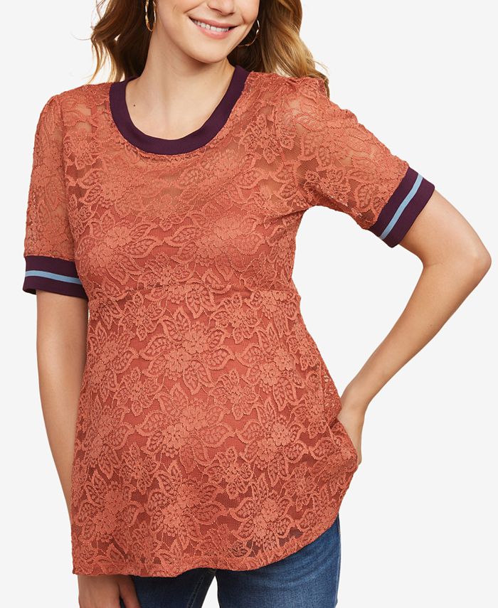 Jessica Simpson Maternity Lace Top - Macy's