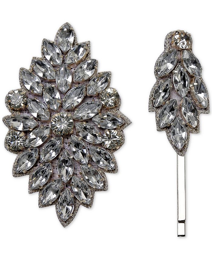 Deepa 2-Pc. Set Gold-Tone Rhinestone Clip & Hair Pin - Macy's