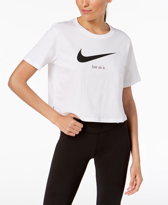 Nike Sportswear Cotton Cropped T-Shirt - Macy's