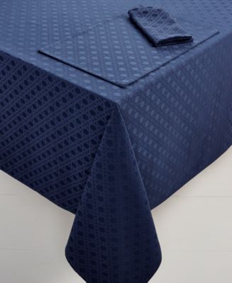 kate spade new york Café Caning 60" x 120" French Navy Tablecloth - Macy's