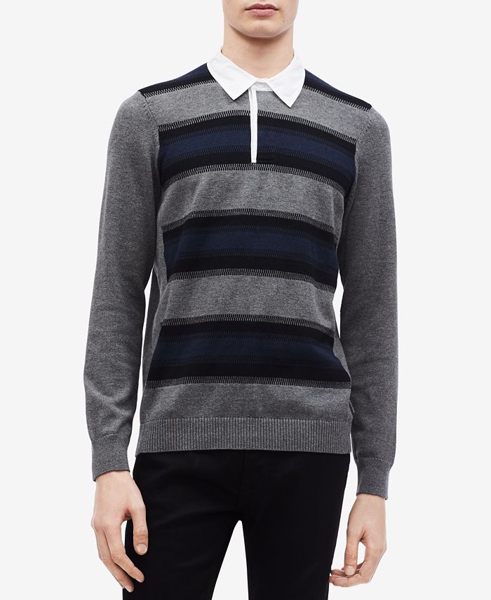 Calvin Klein Men's Striped Rugby Shirt - Macy's