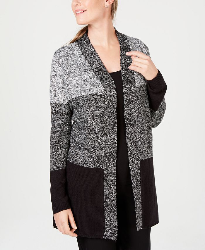 Karen Scott Petite Colorblocked Cardigan, Created for Macy's - Macy's