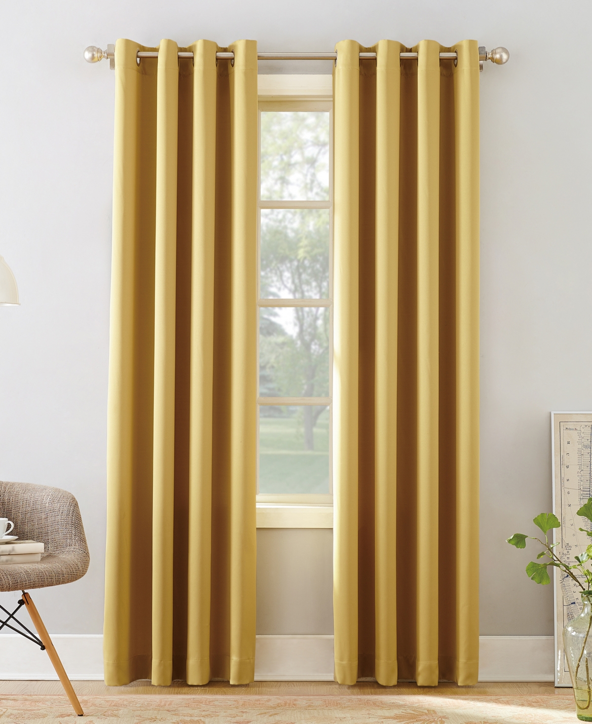 Click here for Grant Room Darkening Grommet Curtain Panel - Flax prices