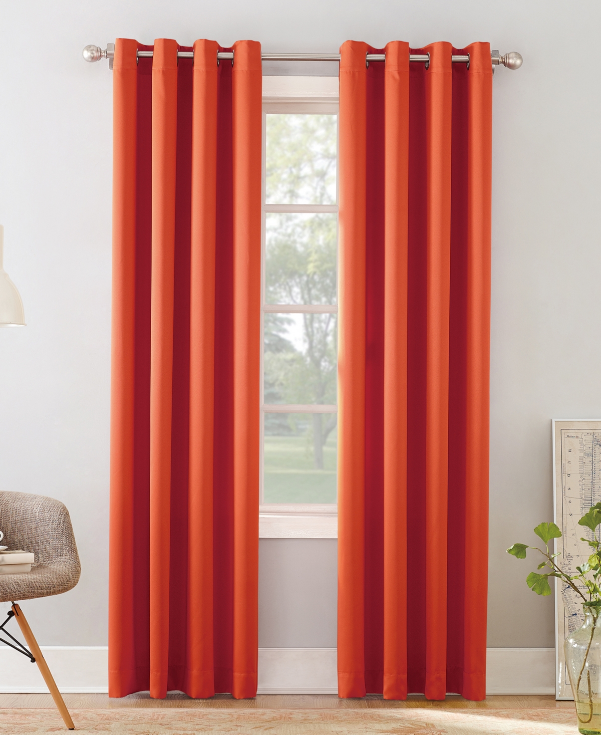 Click here for Grant Room Darkening Grommet Curtain Panel - Orang... prices