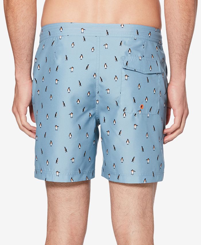 Original Penguin Men's Mini-Penguin Print 6" Swim Trunks - Macy's
