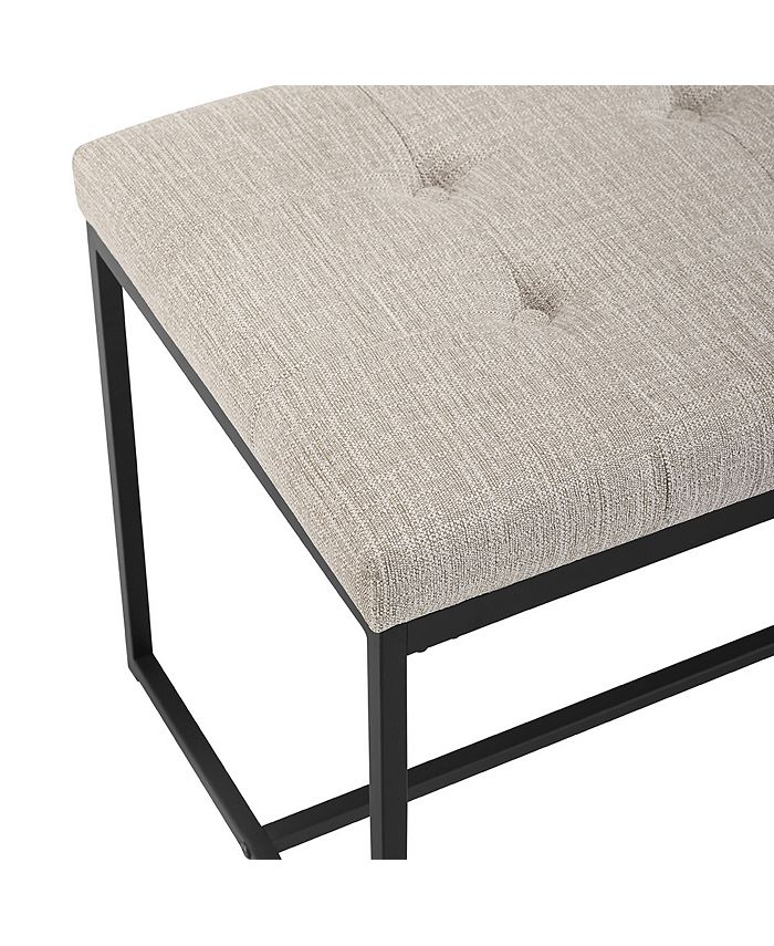 Walker Edison 48" Upholstered Bench with Metal Base - Tan - Macy's