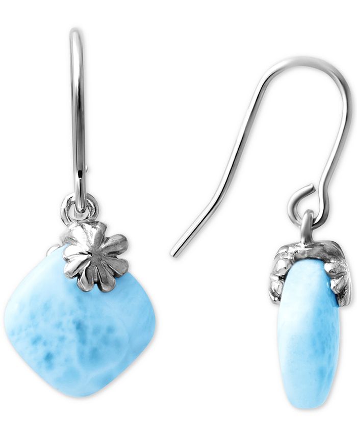Marahlago Larimar Floral Drop Earrings in Sterling Silver - Macy's