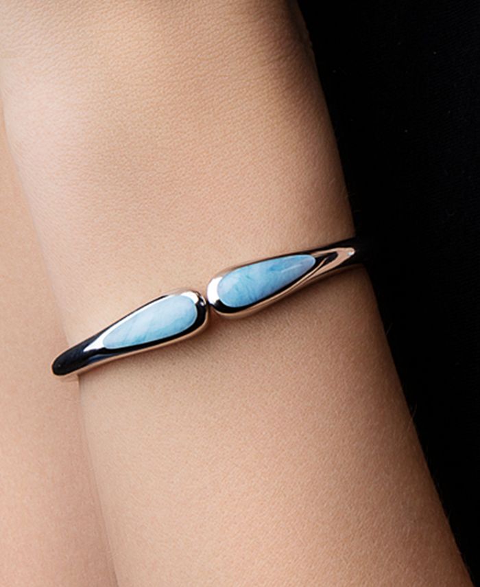 Marahlago Larimar Polished Bangle Bracelet in Sterling Silver - Macy's