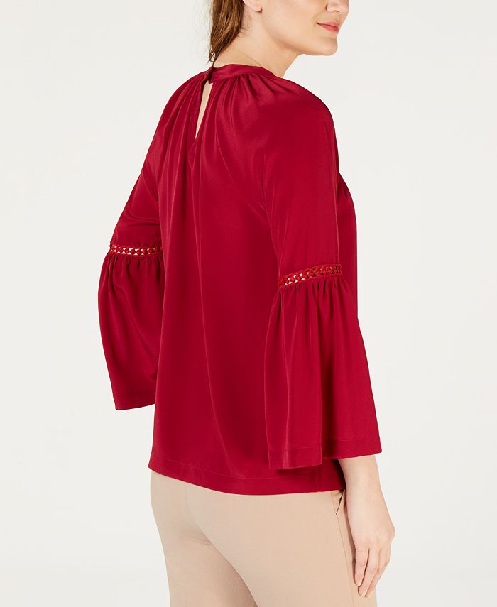 Trina Turk Silk Keyhole Top - Macy's