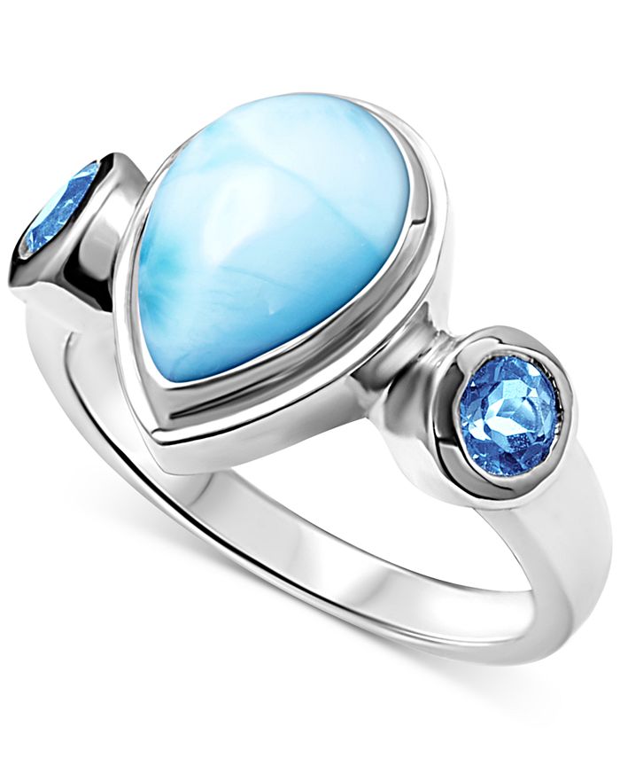 Marahlago Larimar & Blue Topaz (3/4 ct. t.w.) Ring in Sterling Silver ...