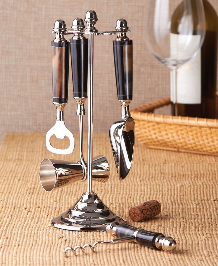 Two's Company Horn Handle Bar Set, 4 Piece - Macy's