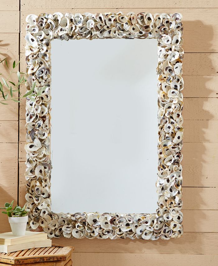 Two's Company Oyster Bay Rectangle Shell Wall Mirror - Macy's